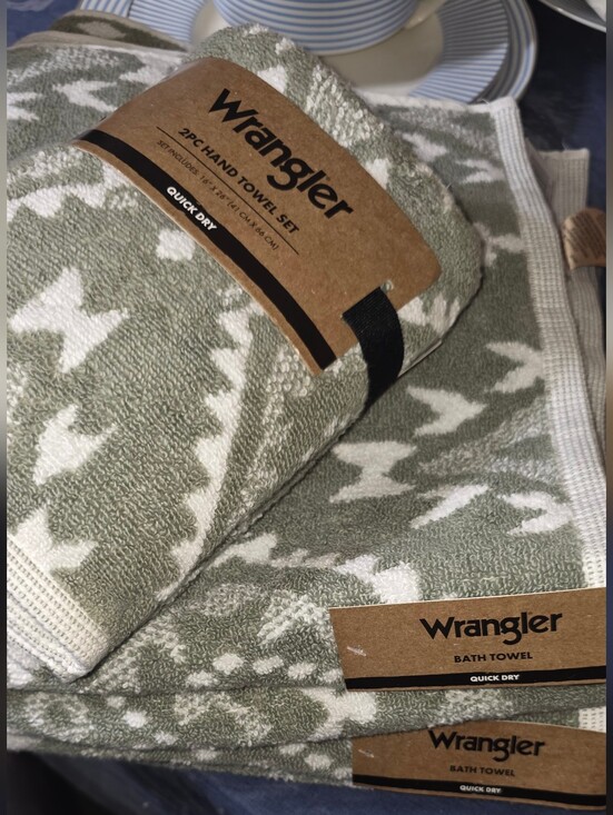 Wrangler | Bath | Wrangler Sage Green And White Pattern Bath Towels ...